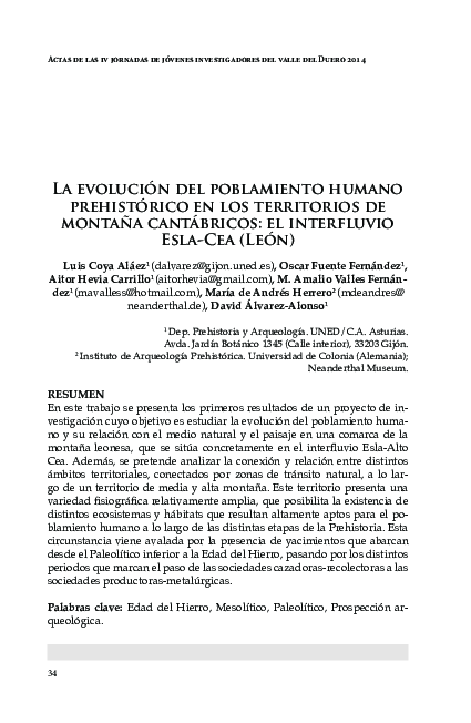 (PDF) La evolución del poblamiento humano prehistórico en los ...