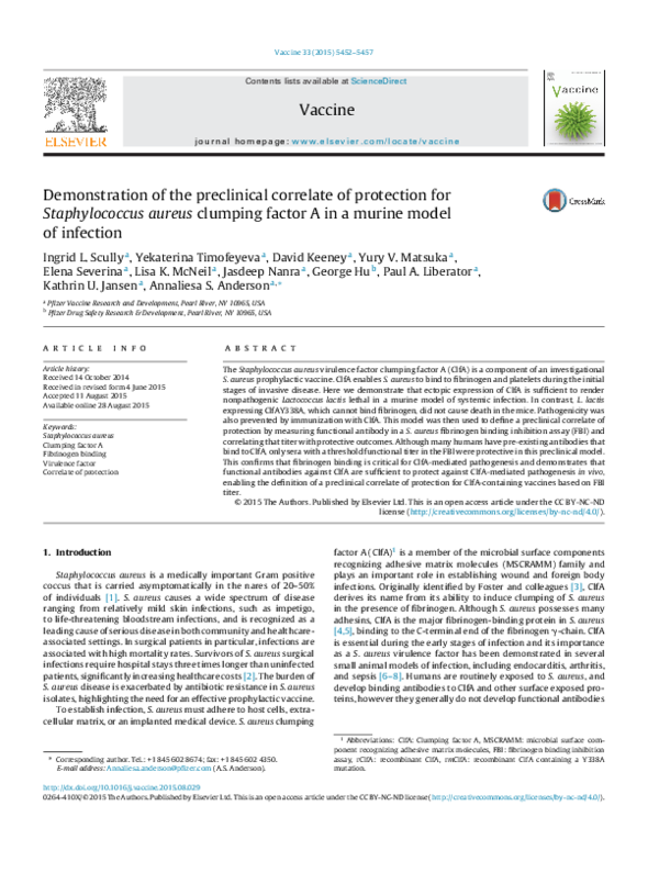 (PDF) Demonstration of the preclinical correlate of protection for ...