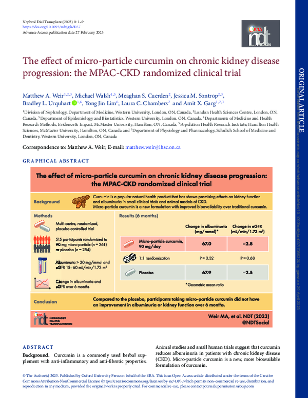 (PDF) The effect of micro-particle curcumin on chronic kidney disease ...