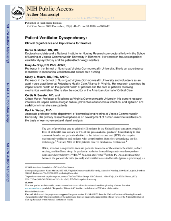 (PDF) Patient-Ventilator Dyssynchrony: Clinical Significance and ...