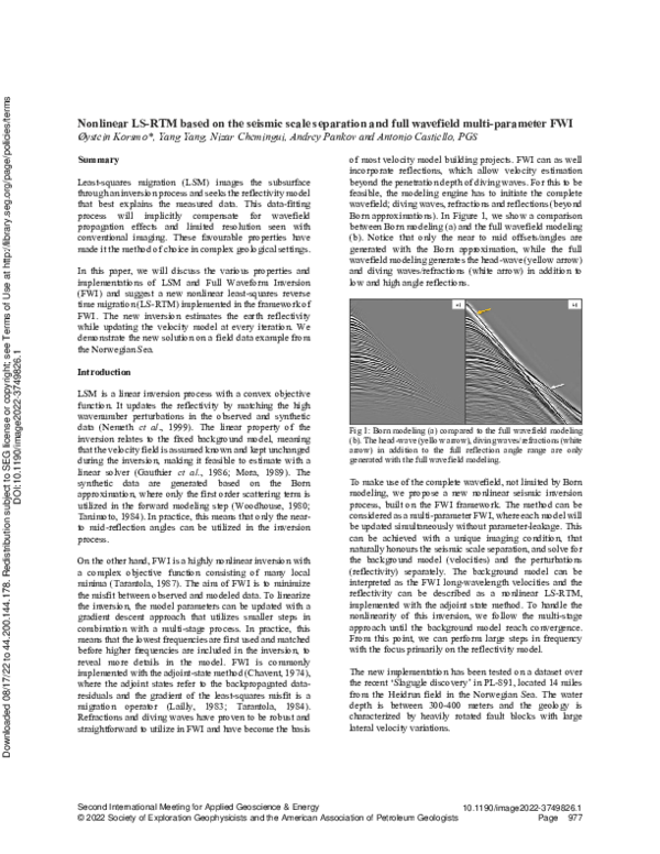 (PDF) Nonlinear LS-RTM based on the seismic scale separation and full ...