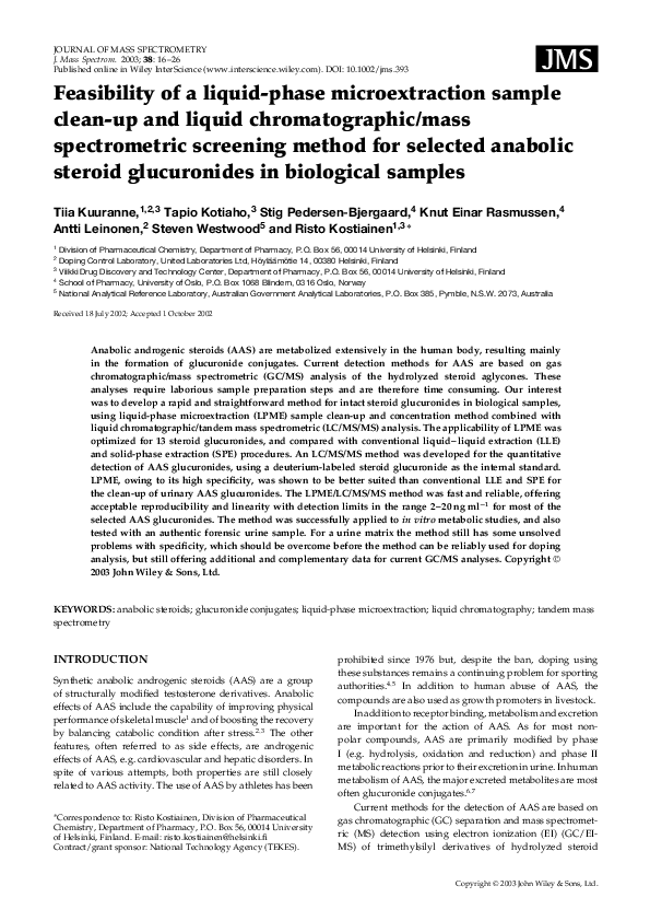 (PDF) Feasibility of a liquid‐phase microextraction sample clean‐up and ...