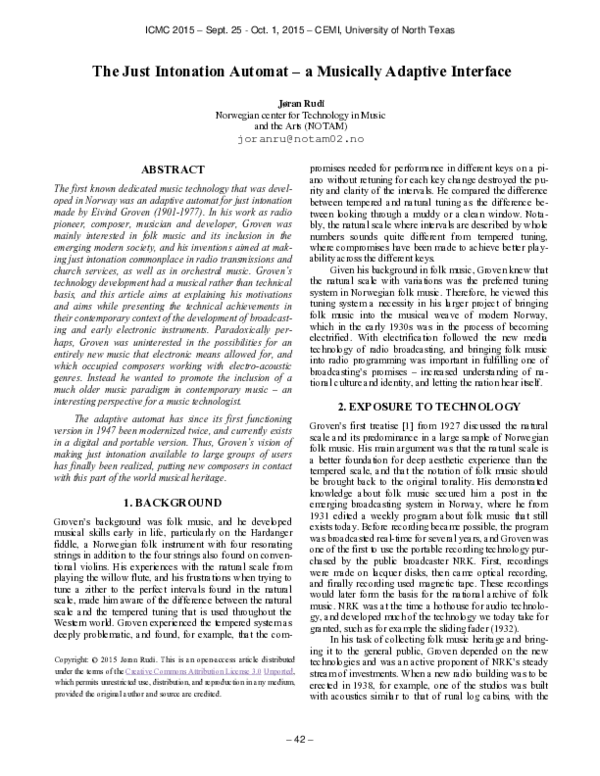 (PDF) The Just Intonation Automat – a Musically Adaptive Interface