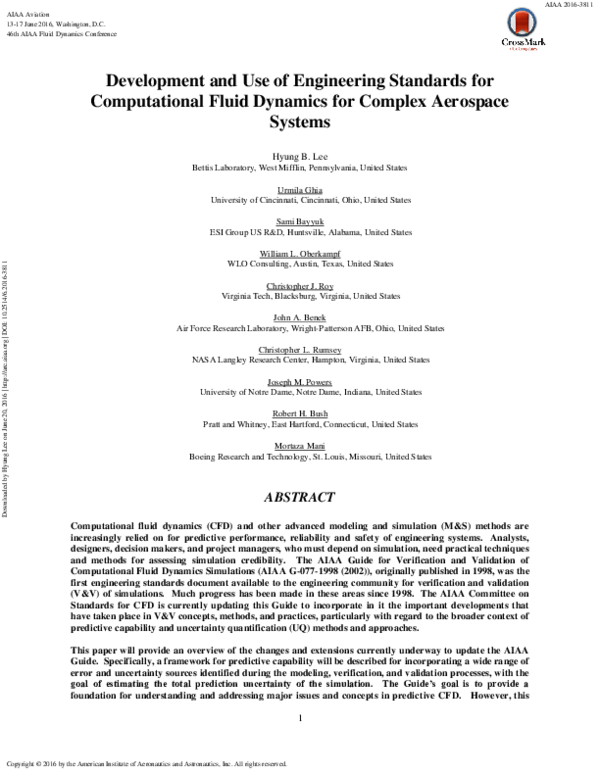 (PDF) Development and Use of Engineering Standards for Computational ...