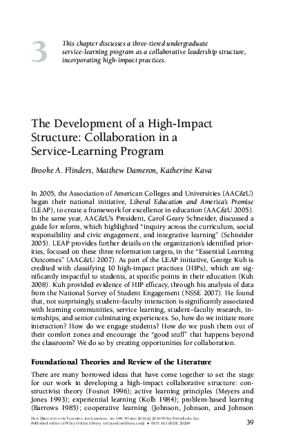 (PDF) The Development of a High-Impact Structure: Collaboration in a ...