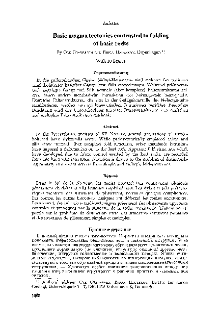 (PDF) Basic magma tectonics contrasted to folding of basic rocks