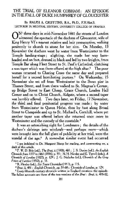 (PDF) The trial of Eleanor Cobham: an episode in the fall of Duke ...