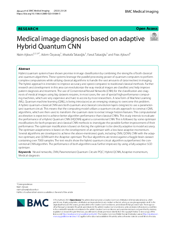 (PDF) Adaptive Quantum CNN for Enhanced Medical Image Diagnosis