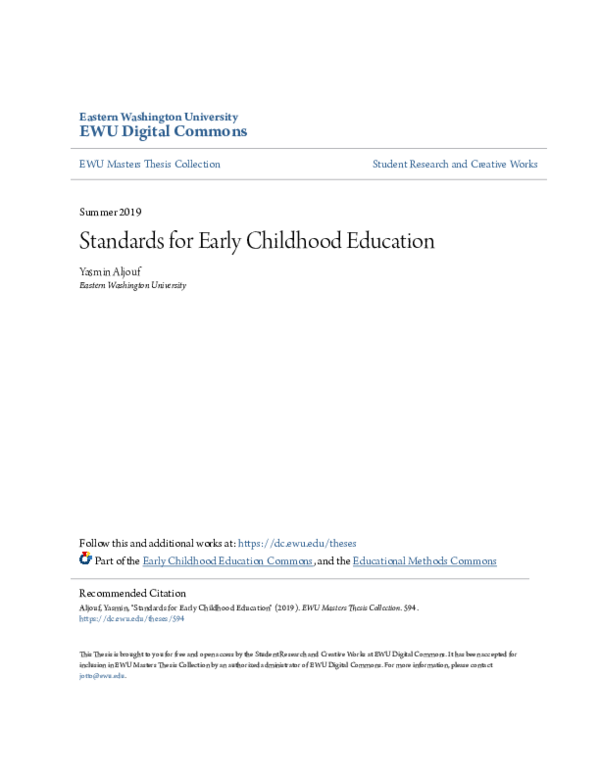 (PDF) Standards for Early Childhood Education
