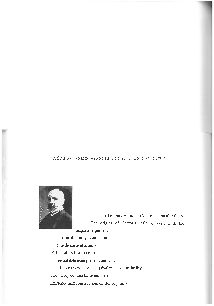 (PDF) ALEPH NUMBERS AND CANTOR'S INFINITY