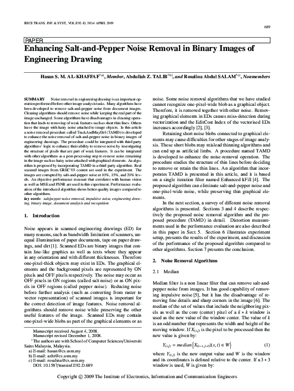 (PDF) Enhancing Salt-and-Pepper Noise Removal in Binary Images of ...