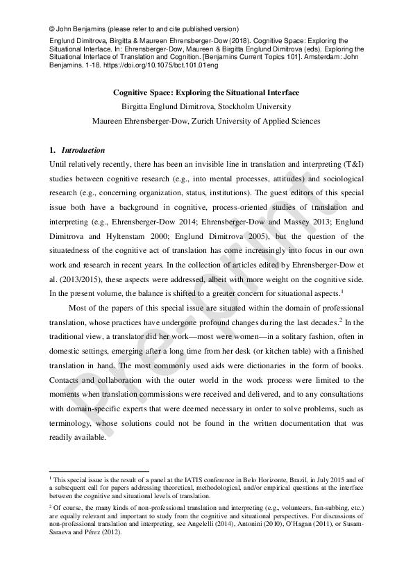 (PDF) Cognitive space