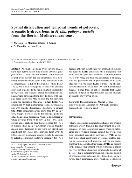 (PDF) Spatial Distribution and Temporal Trends of Polycyclic Aromatic ...