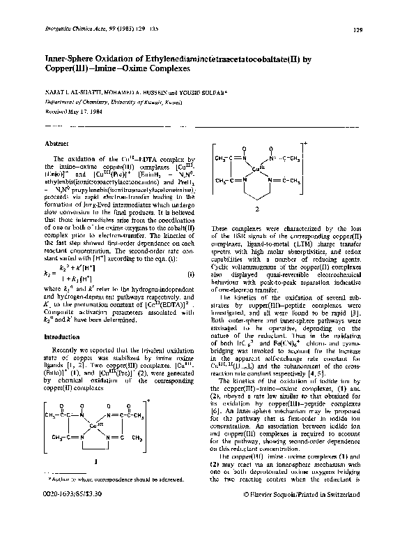 (PDF) Inner-sphere oxidation of ethylenediaminetetraacetatocobaltate(II ...