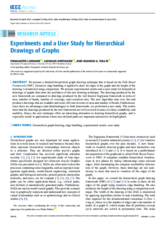 (PDF) Experiments and a User Study for Hierarchical Drawings of Graphs