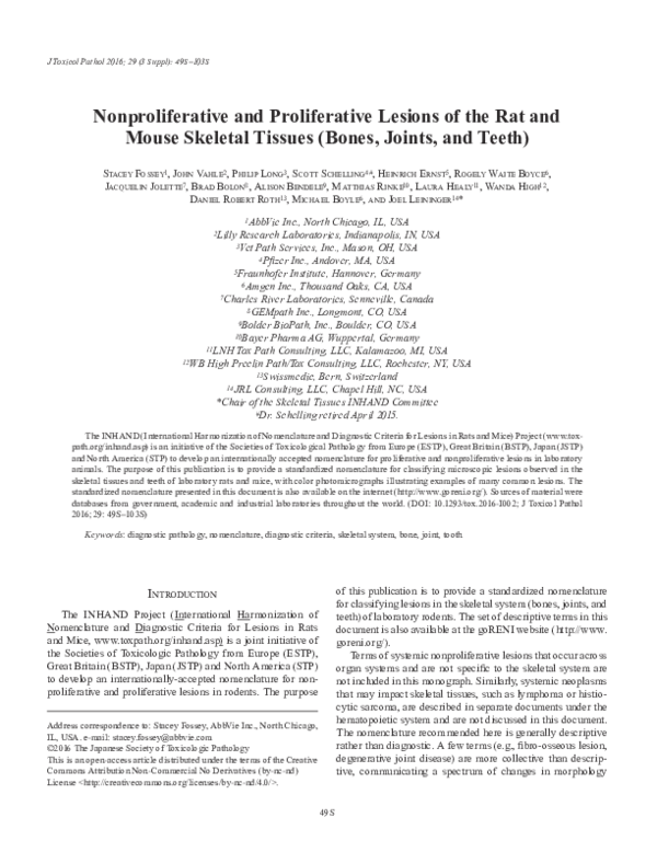 (PDF) Nonproliferative and Proliferative Lesions of the Rat and Mouse ...