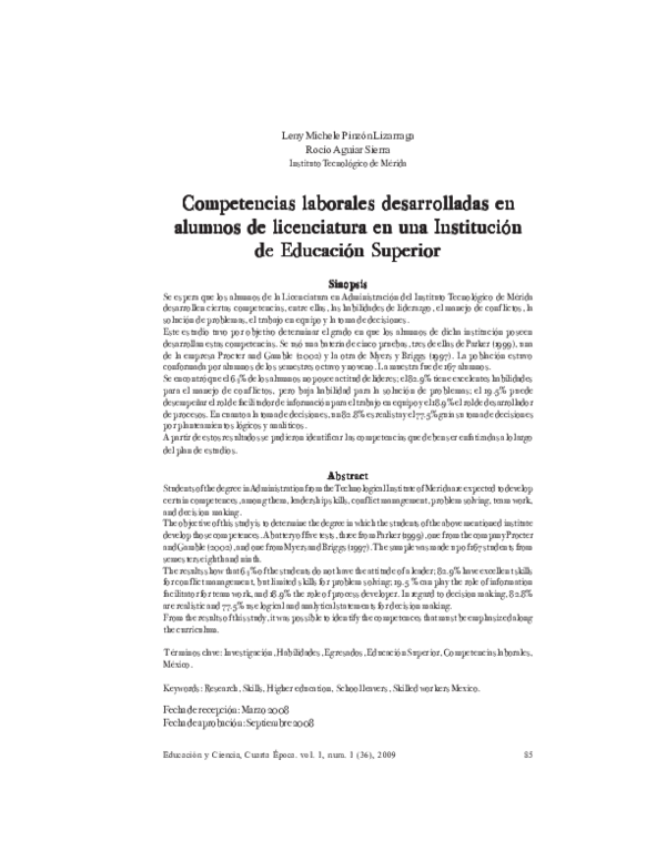 (PDF) Competencias laborales desarrolladas en alumnos de licenciatura ...