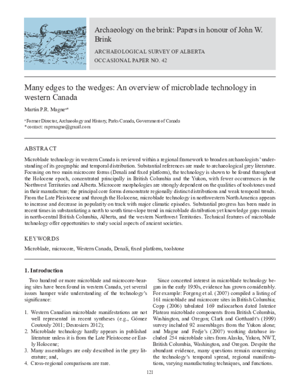 (PDF) Many Edges to the Wedges: An overview of microblade technology in ...