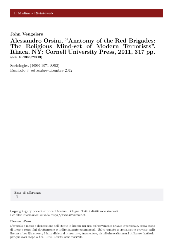 (PDF) Anatomy of the Red Brigades
