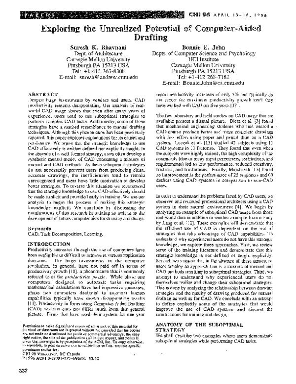 (PDF) the Unrealized Potential of Computer-Aided Drafting | Suresh ...