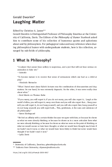 (PDF) Laughing Matter