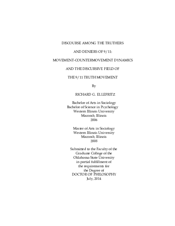 (PDF) Discourse among the Truthers and deniers of 9/11: Movement ...