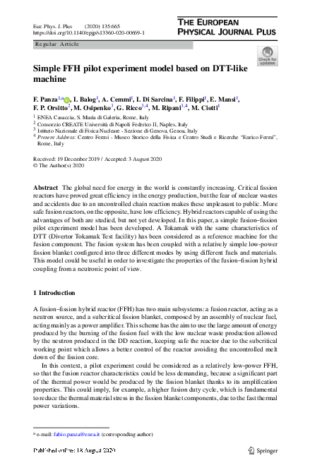 (PDF) Simple FFH pilot experiment model based on DTT-like machine ...
