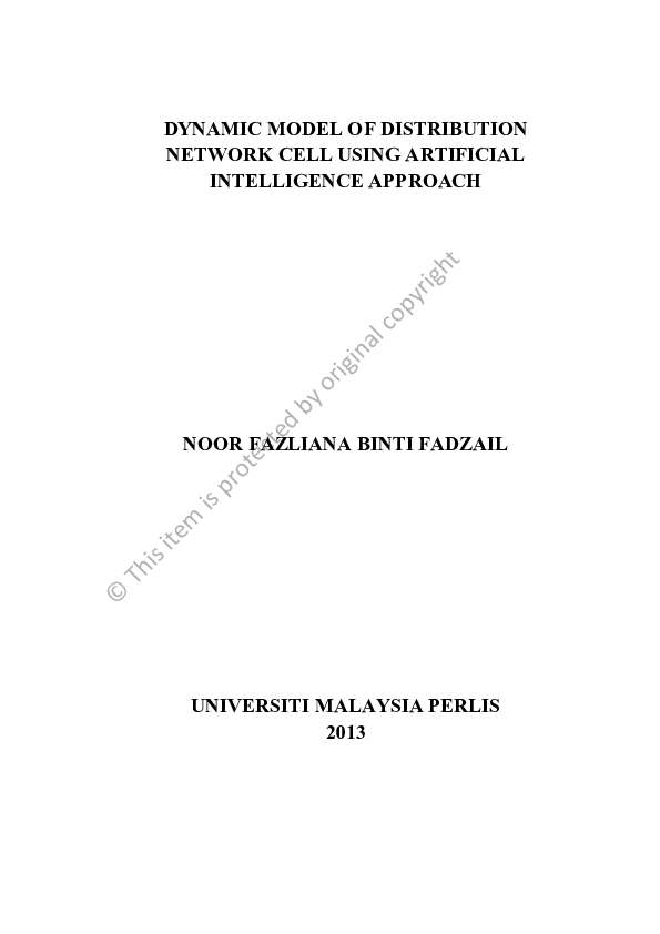 (PDF) Dynamic model of distribution network cell using artificial intelligence approach