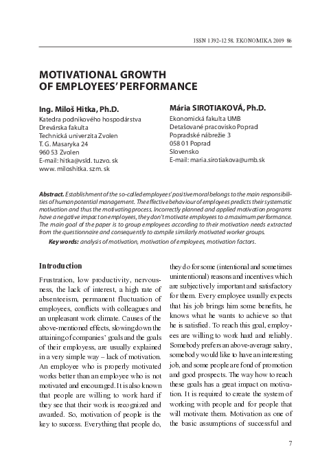 (PDF) Motivational Growth of Employees’ Performance