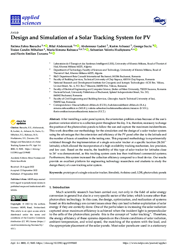(PDF) Design and Simulation of a Solar Tracking System for PV