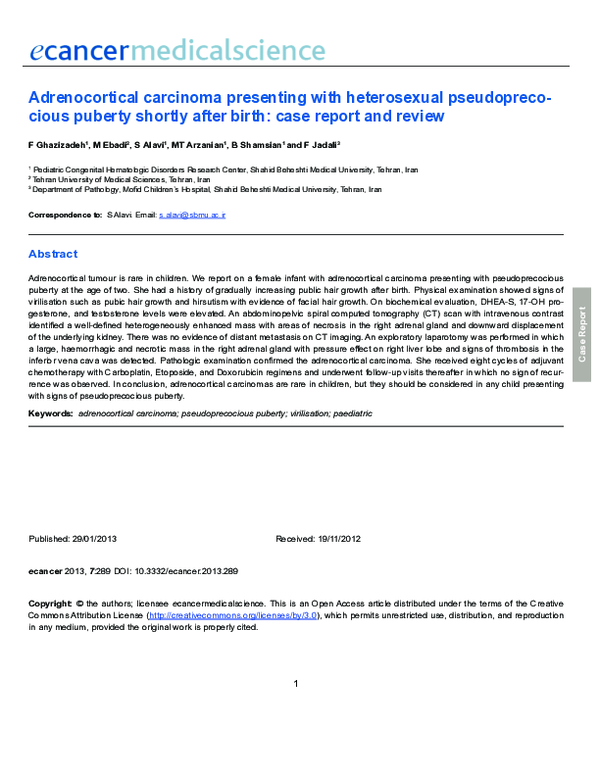 (PDF) Adrenocortical carcinoma presenting with heterosexual ...