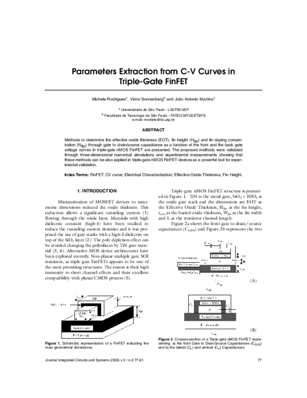 (PDF) Parameters Extraction from C-V Curves in Triple-Gate FinFET