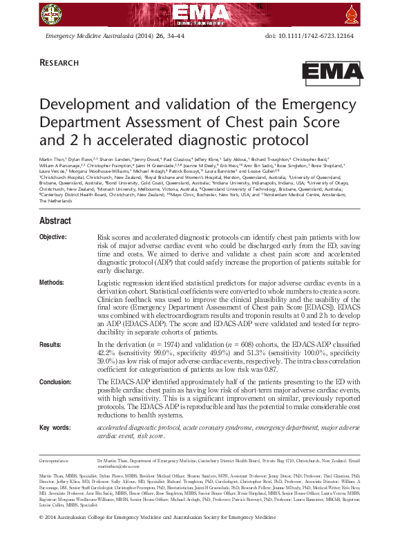 (PDF) Development and Validation of the Emergency Department Geriatric ...