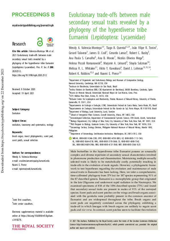 (PDF) Evolutionary trade-offs between male secondary sexual traits ...