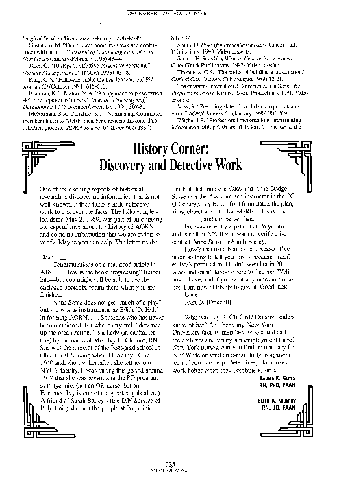 (PDF) History Corner: Discovery and Detective Work
