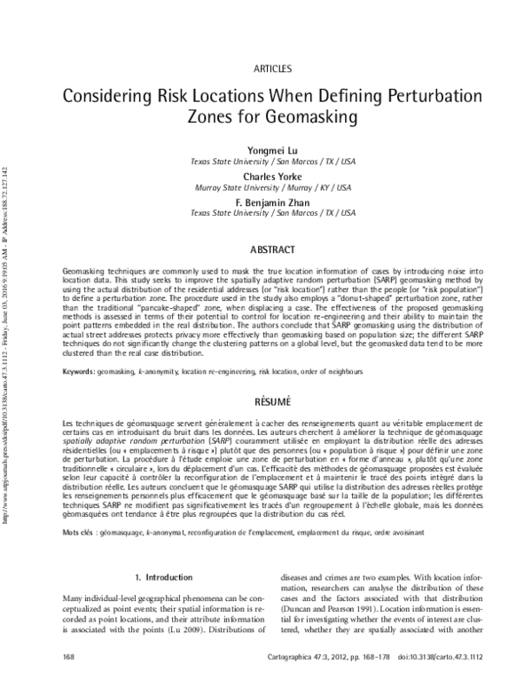 (PDF) Considering Risk Locations When Defining Perturbation Zones for ...