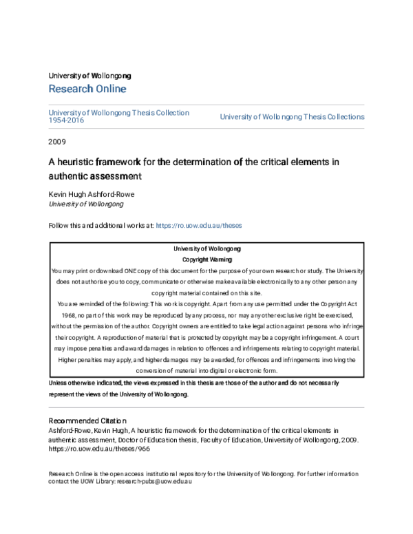 (PDF) A heuristic framework for the determination of the critical ...