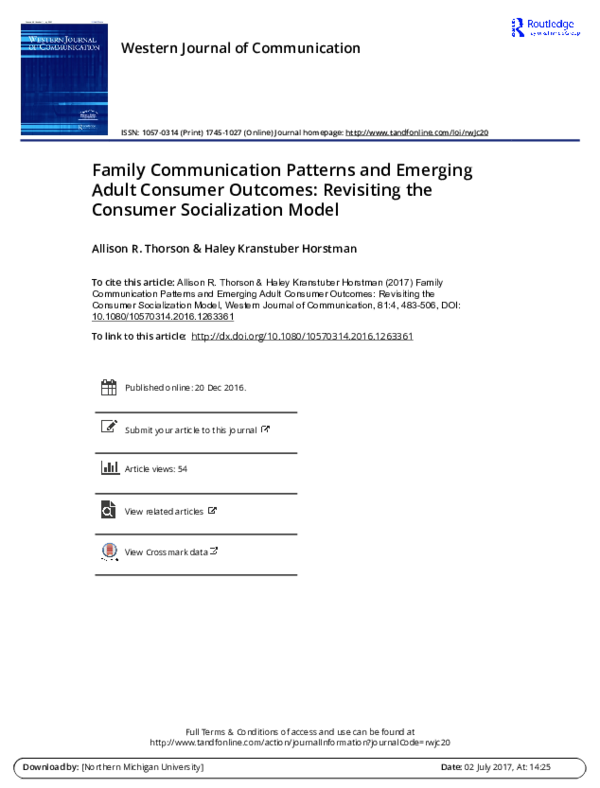 (PDF) Family Communication Patterns and Emerging Adult Consumer ...
