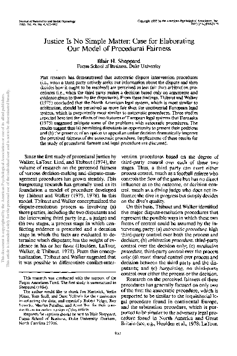 (PDF) Justice is no simple matter: Case for elaborating our model of ...
