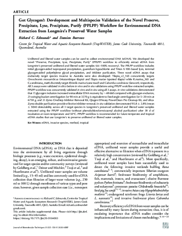 (PDF) Got Glycogen?: Development and Multispecies Validation of the ...