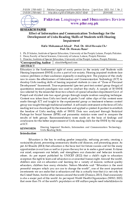 (PDF) Effect of Information and Communication Technology for the ...