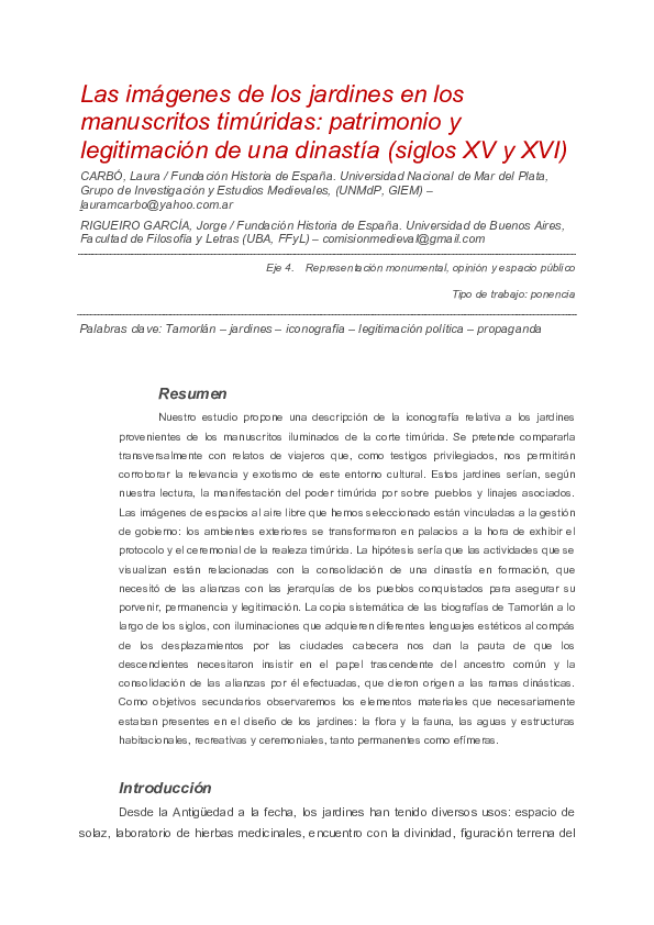 (PDF) Las imágenes de los jardines en los manuscritos timúridas ...