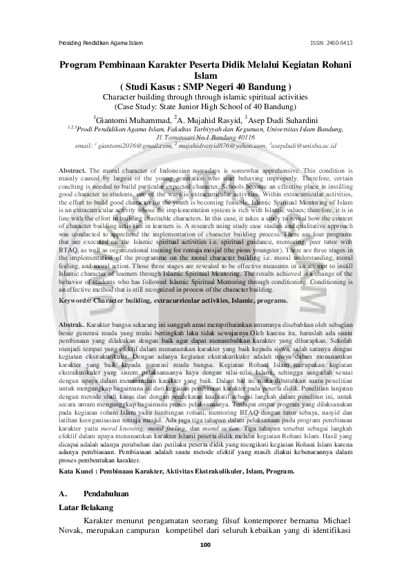 (PDF) Program Pembinaan Karakter Peserta Didik Melalui Kegiatan Rohani ...