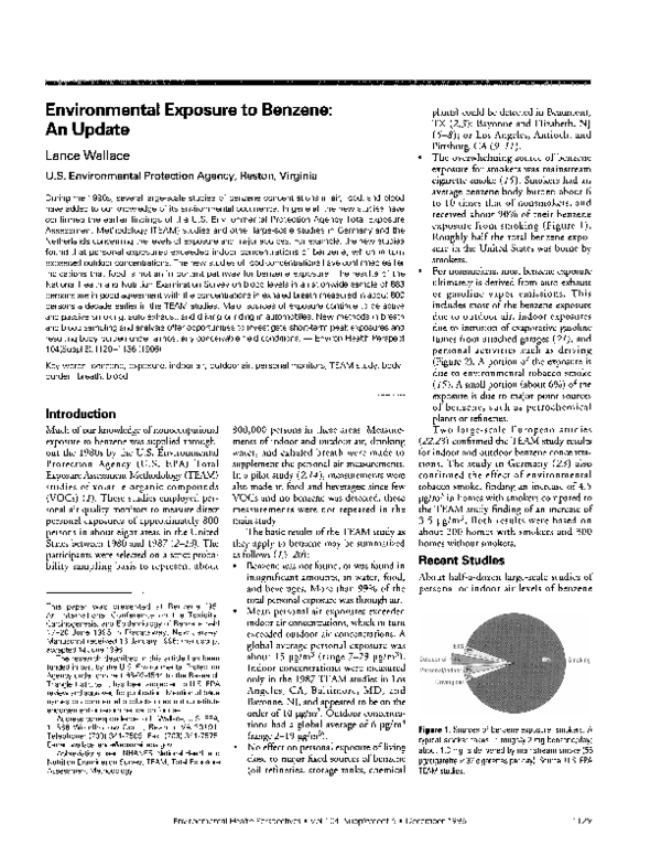 (PDF) Environmental Exposure to Benzene: An Update