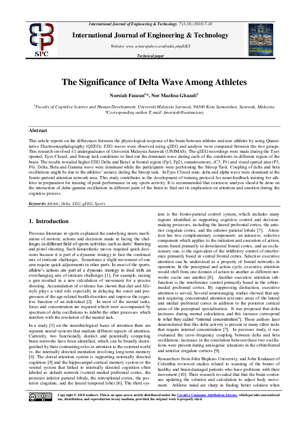 (PDF) The Significance of Delta Wave Among Athletes