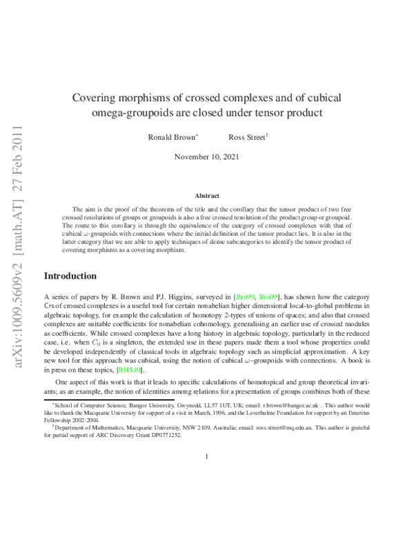 (PDF) Covering morphisms of crossed complexes and of cubical omega ...