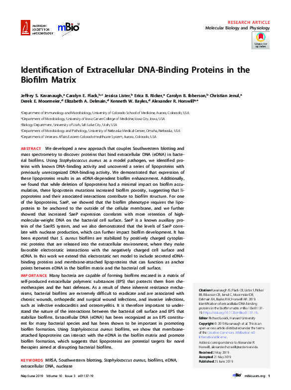 (PDF) Identification of Extracellular DNA-Binding Proteins in the ...