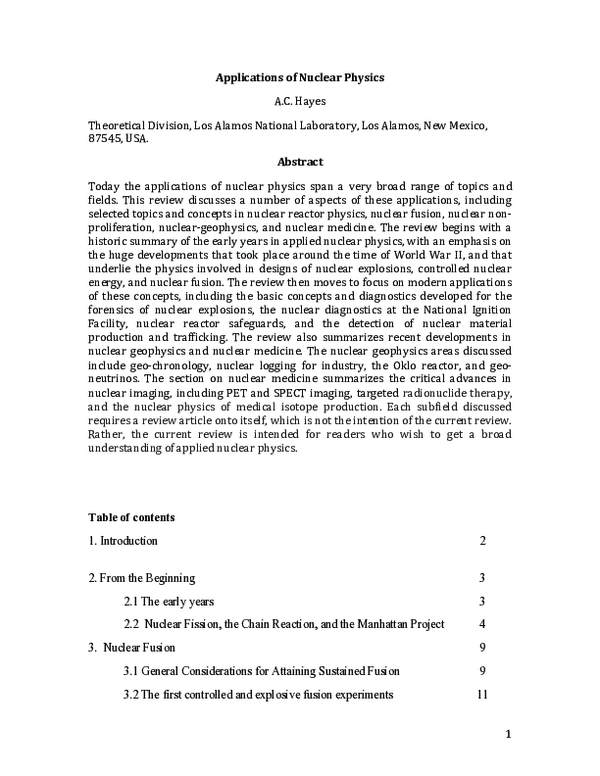 (PDF) Applications in Nuclear Physics