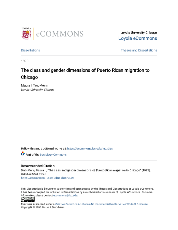 (PDF) The class and gender dimensions of Puerto Rican migration to ...