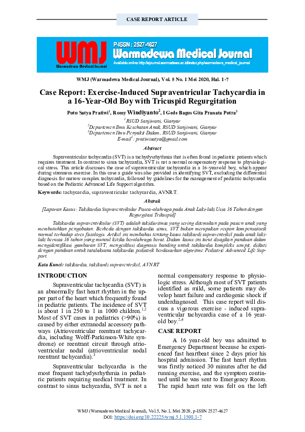 (PDF) Case Report: Exercise-Induced Supraventricular Tachycardia in a ...